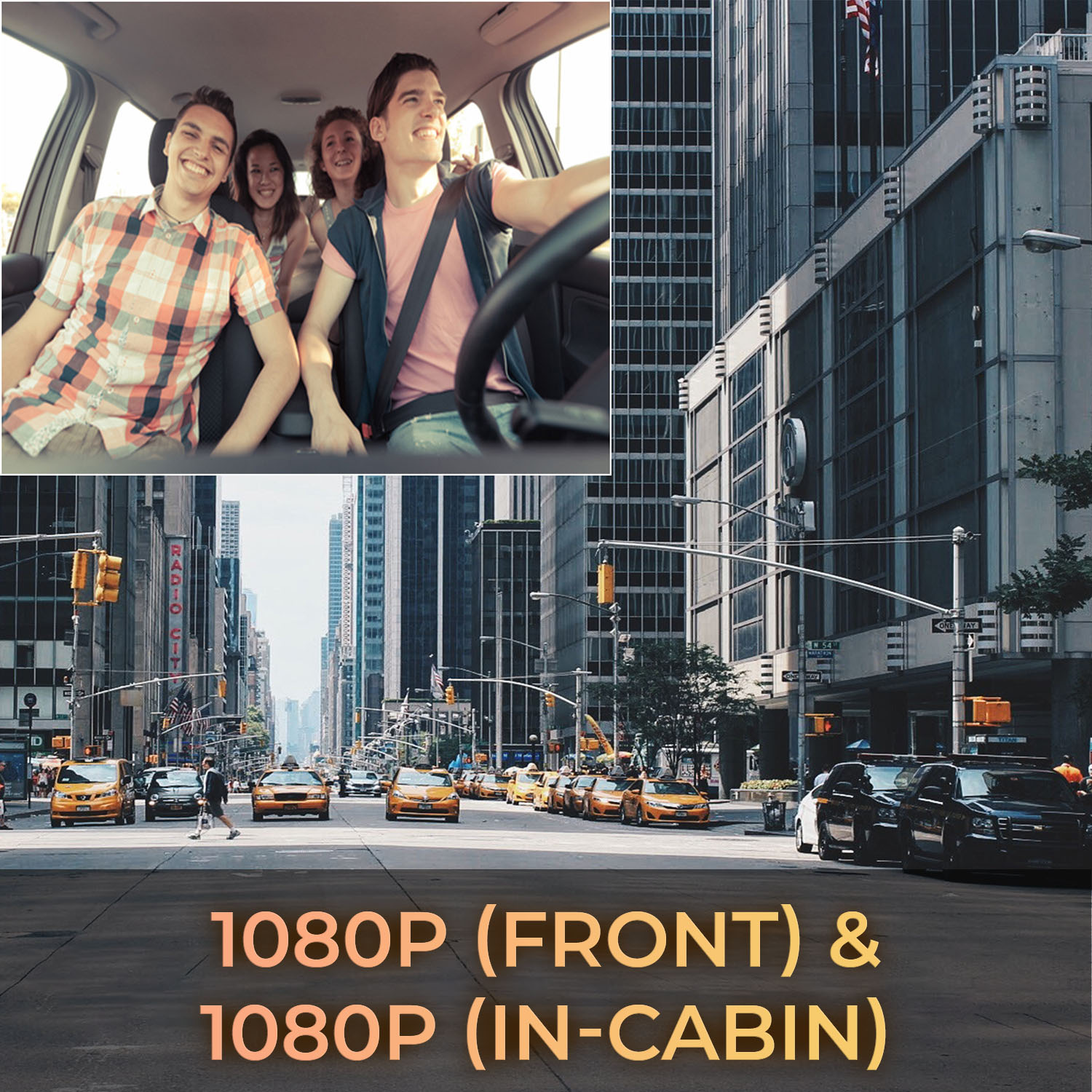 Orbit D110 2 Channel 1080P Front/Rear Dashcam With Display - GekoGear