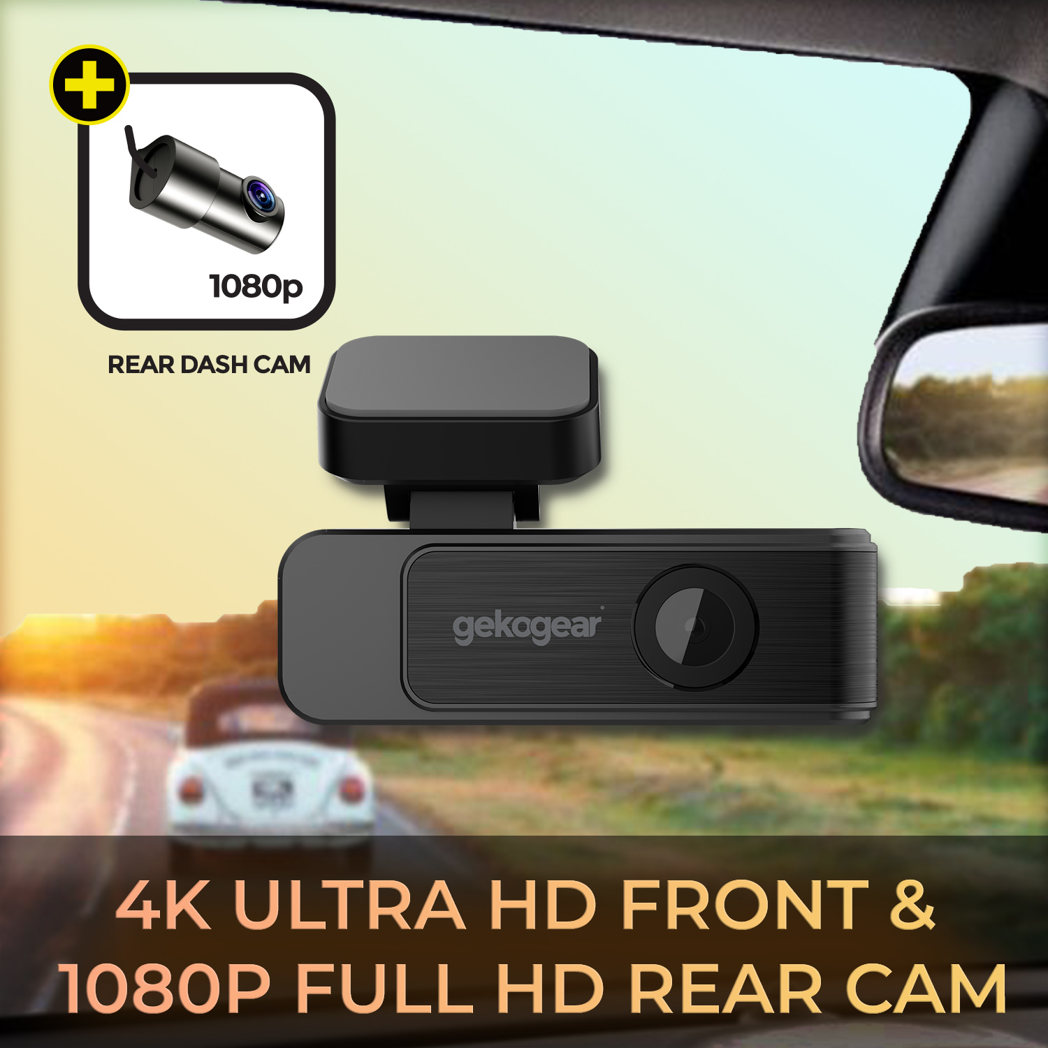 Orbit 410 Dual Channel 4K Front and 1080P Rear Dash Cam - GekoGear